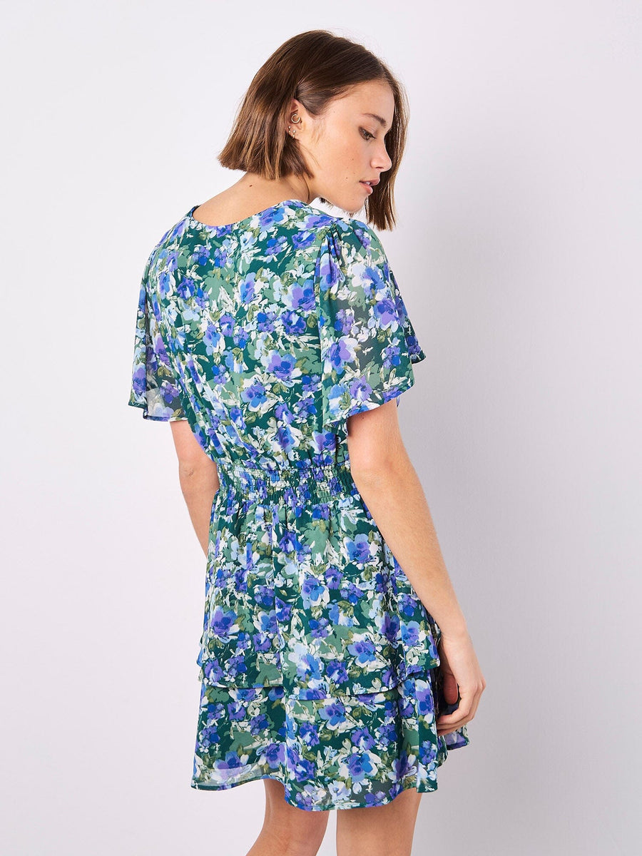 Watercolour Floral Chiffon Mini Dress – JEMS Boutique Style