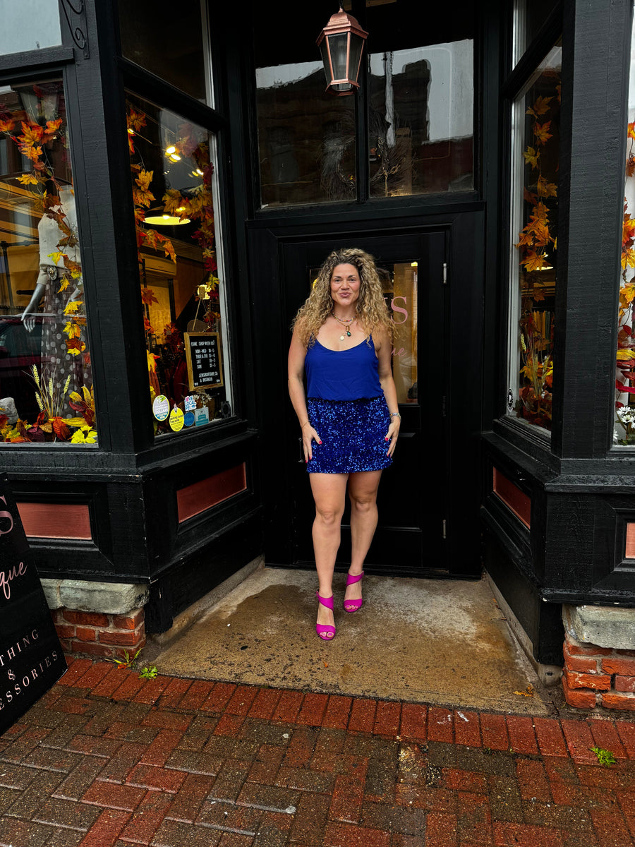 Cobalt Sequin Freakum Dress – JEMS Boutique Style