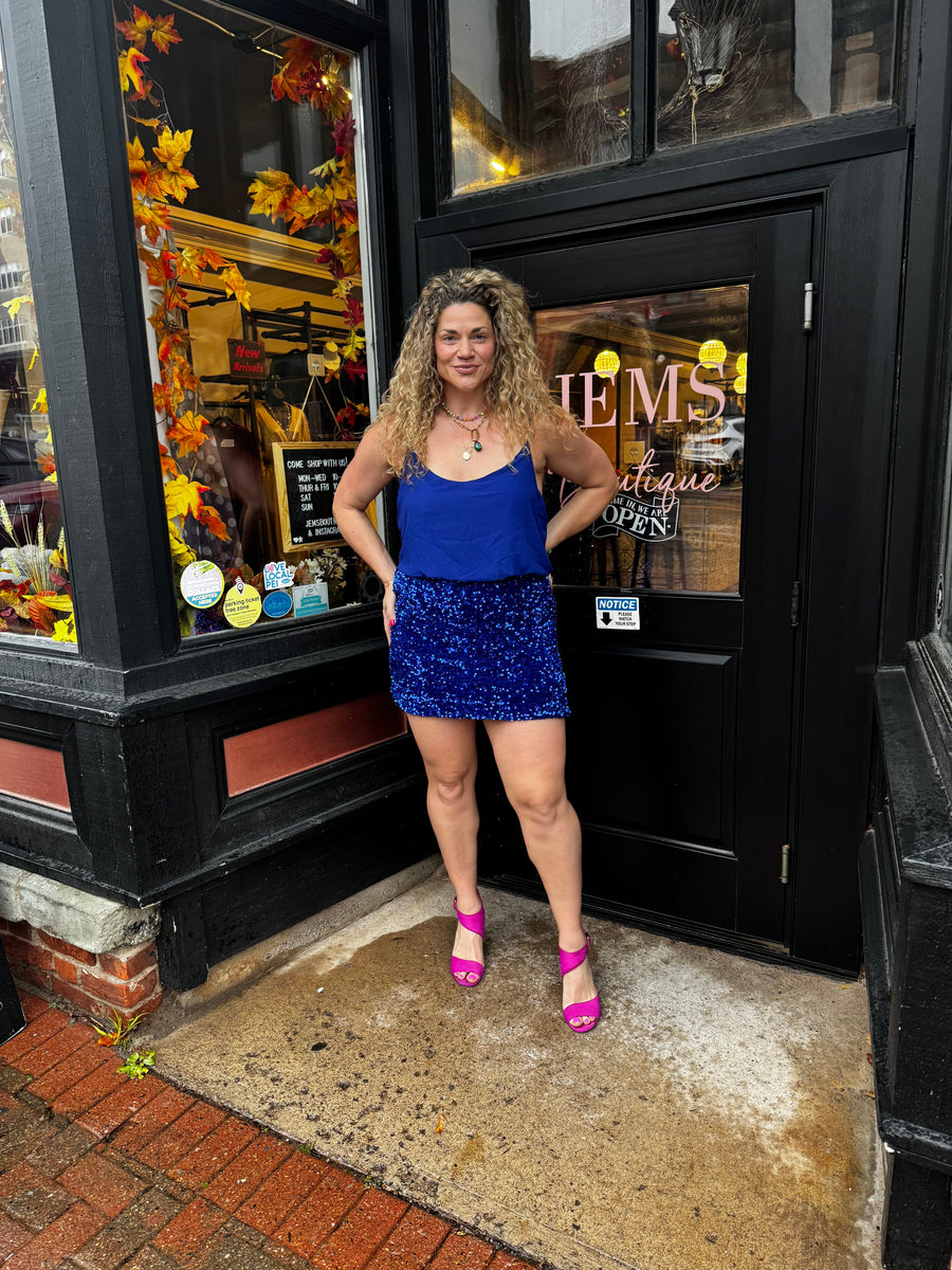 Cobalt Sequin Freakum Dress – JEMS Boutique Style